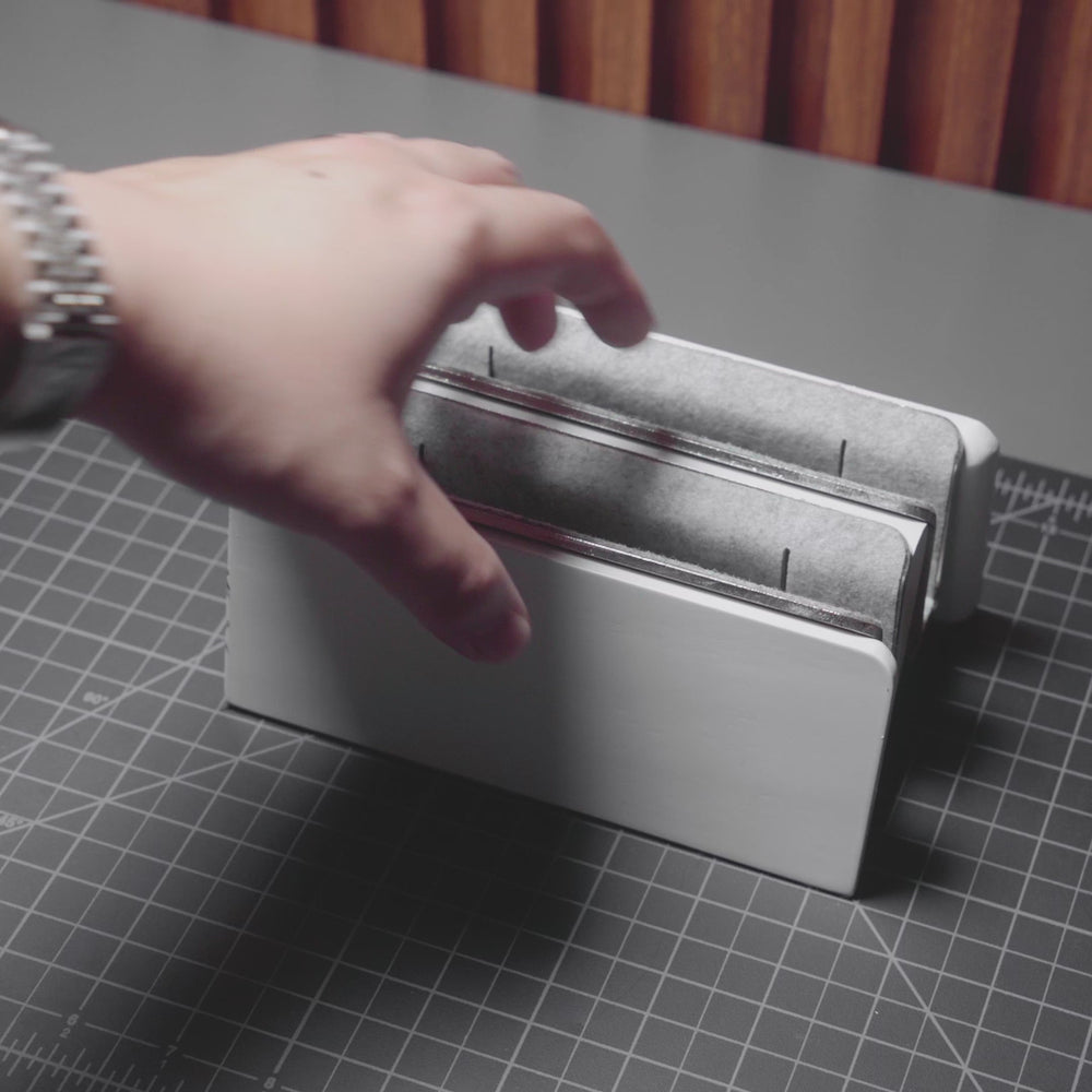 Vertical Laptop Stand Clamshell Holder Dual Slot for Macbook | Black Wood